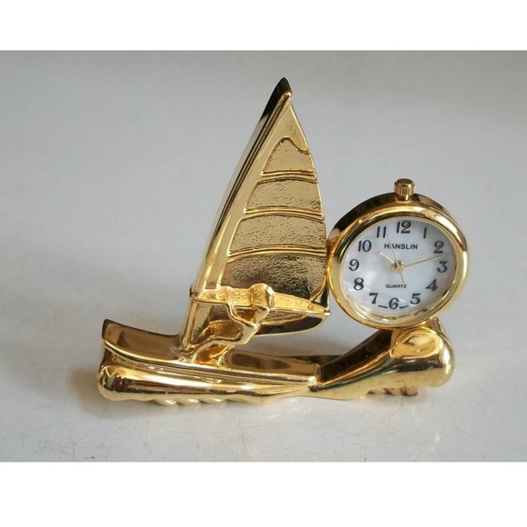 Other | Number Dial Sail Boat Mini Collectible Desk Clock | Poshmark